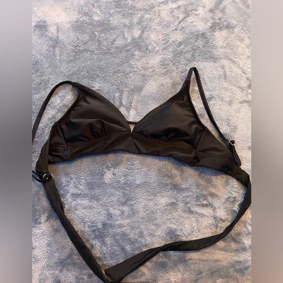 Swim | Black Bathing Suit Top With Adjustable Straps And Tie Around The ...
